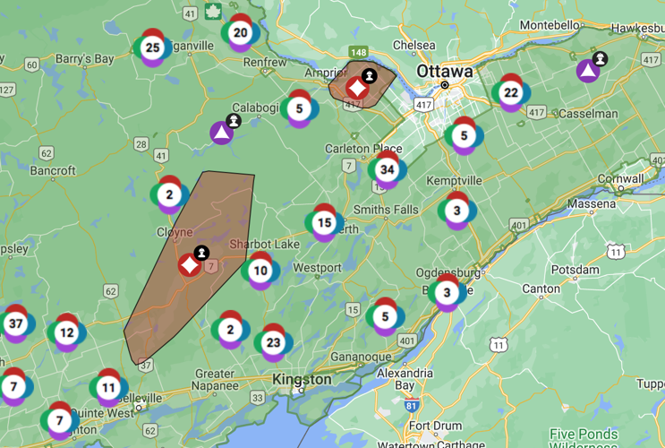 Downed trees, widespread power outages throughout Ottawa Valley ...