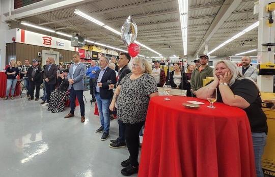 Patrick Morin banner flying at Bytown Lumber Carleton Place