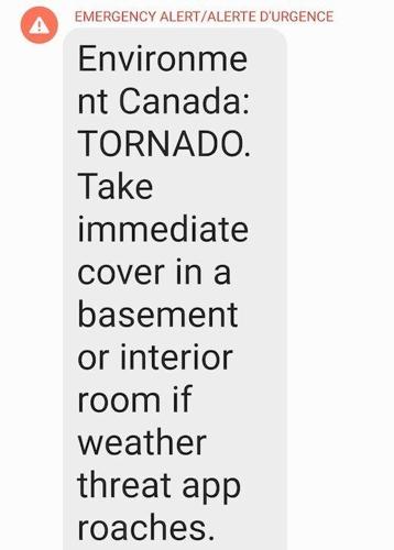 Did you receive the emergency tornado alert?