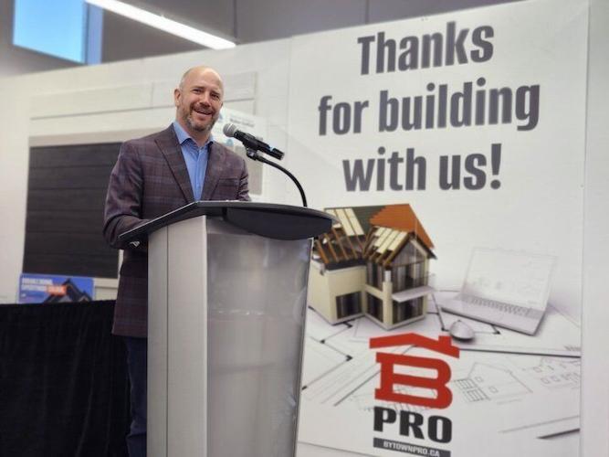 Patrick Morin banner flying at Bytown Lumber Carleton Place