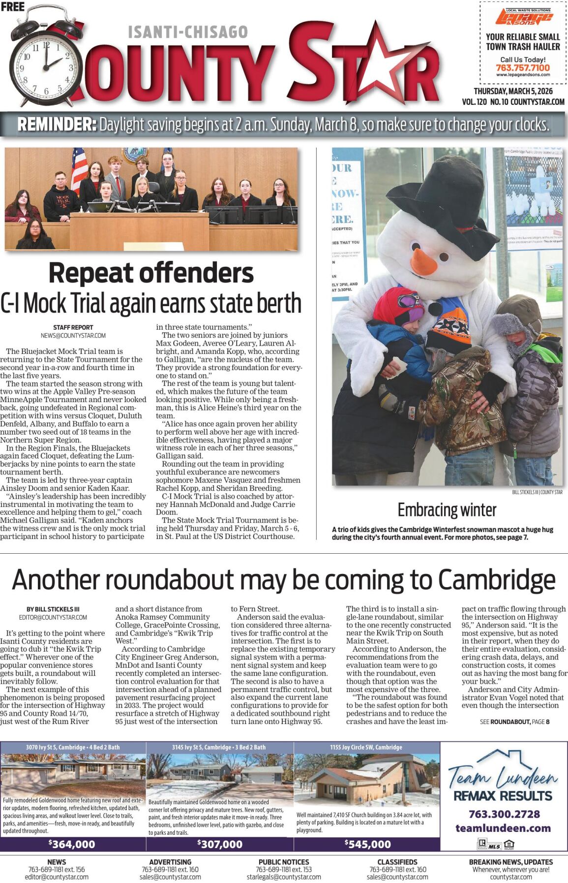 Isanti-Chisago County Star March 5, 2026 e-edition | E-Edition | isanti ...