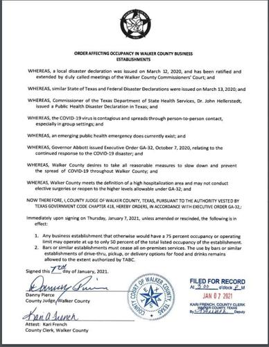 Walker County judge officially orders bars to close, businesses to ...