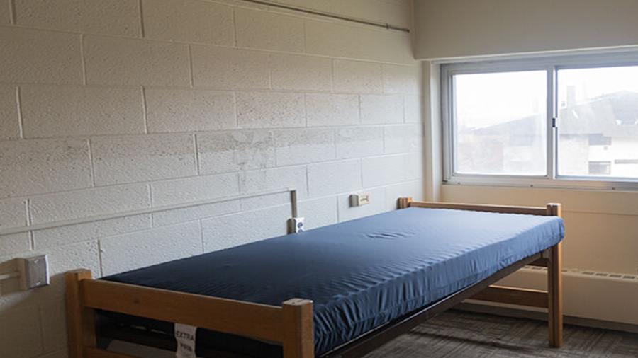 single dorm room empty