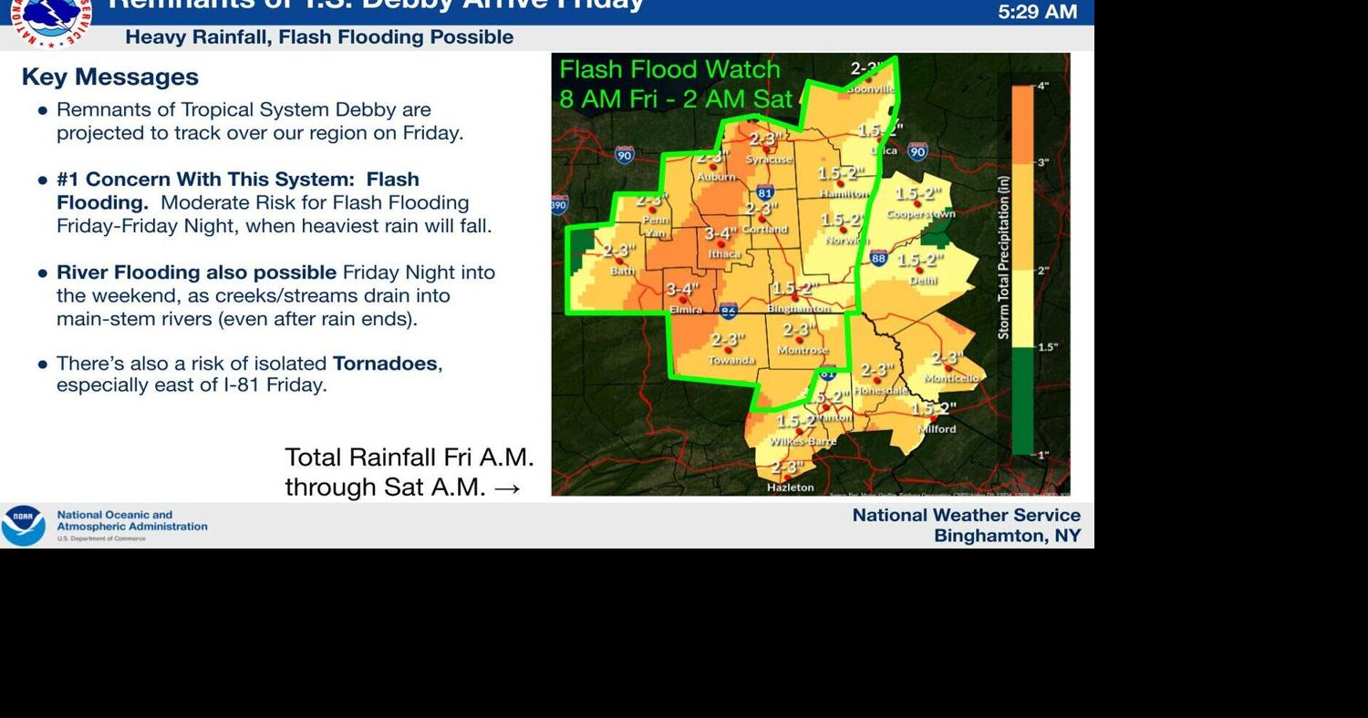 Flash Flood Watch Issued for Tompkins County Due to Remnants of ...