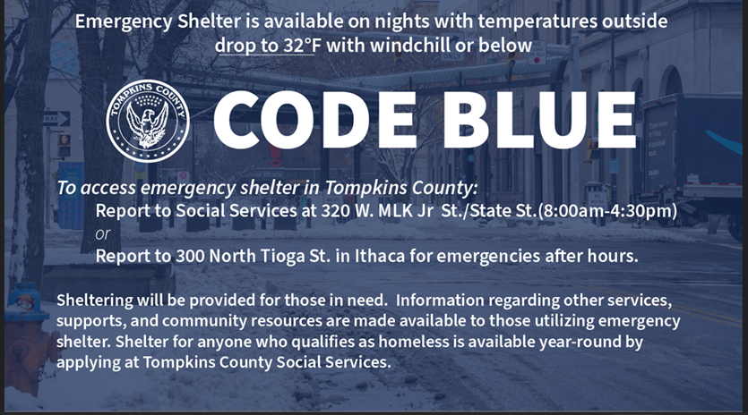 Arctic Blast to Hit Ithaca, Raising Concerns About Code Blue Shelter ...