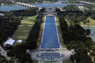 Reflecting Pool liner was cut with a sharp knife or razor, National ...
