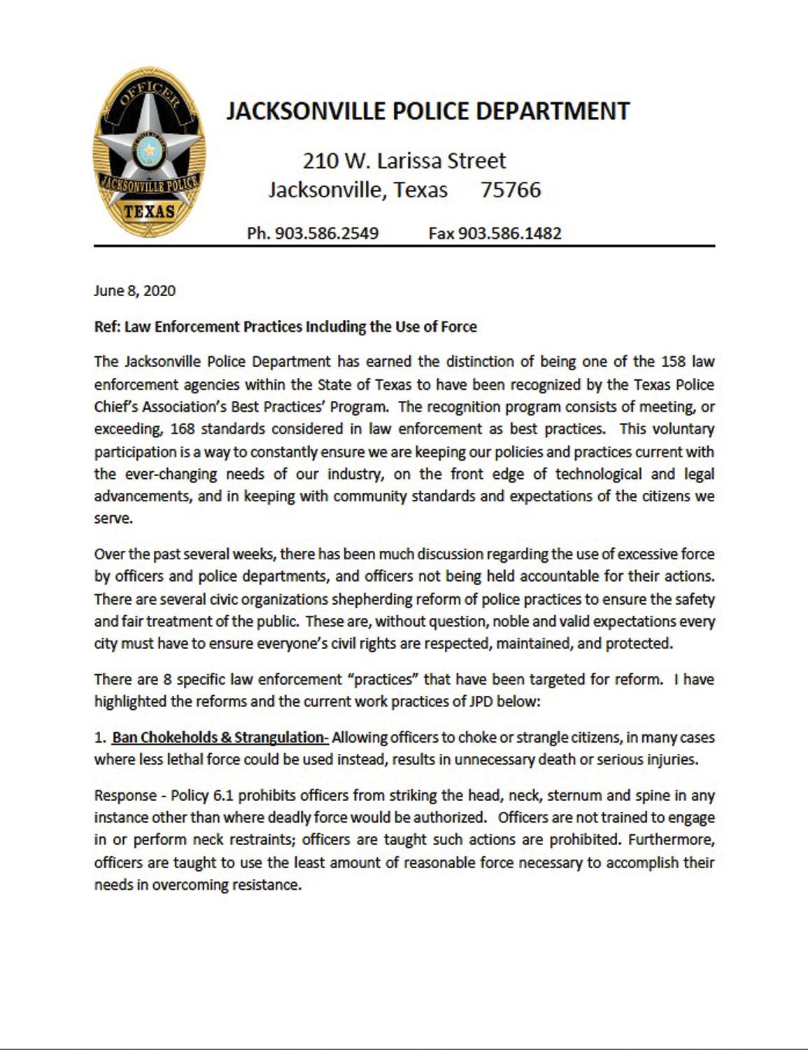 Jacksonville: Police chief pledges to protect residents | News ...