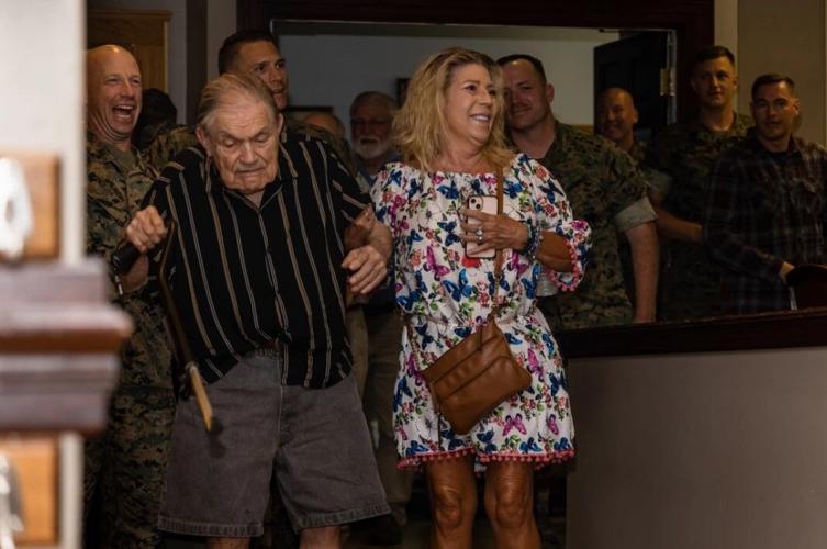 A Hero's Welcome: Iwo Jima veteran, 99, honored by Camp Lejeune Marines ...