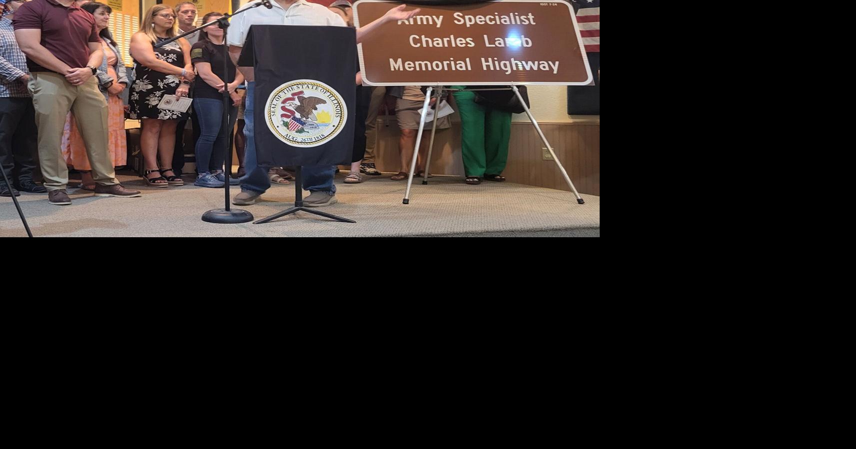 Memorial road sign for fallen Casey soldier unveiled