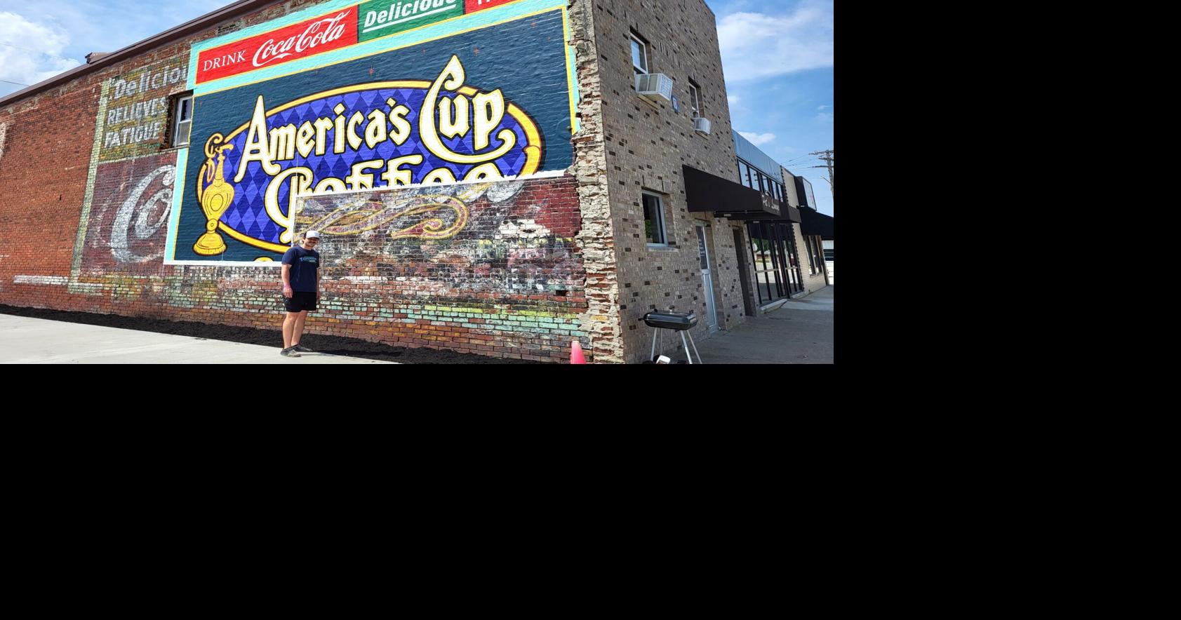 Faded advertising murals being re-created, restored in Mattoon