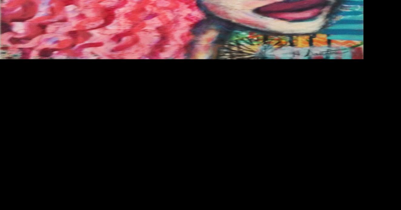 Chism artwork shown at library