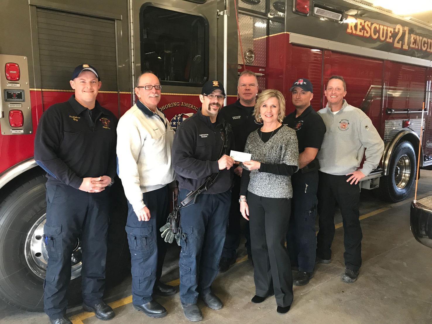Mattoon firefighters donate to SBL Regional Cancer Center