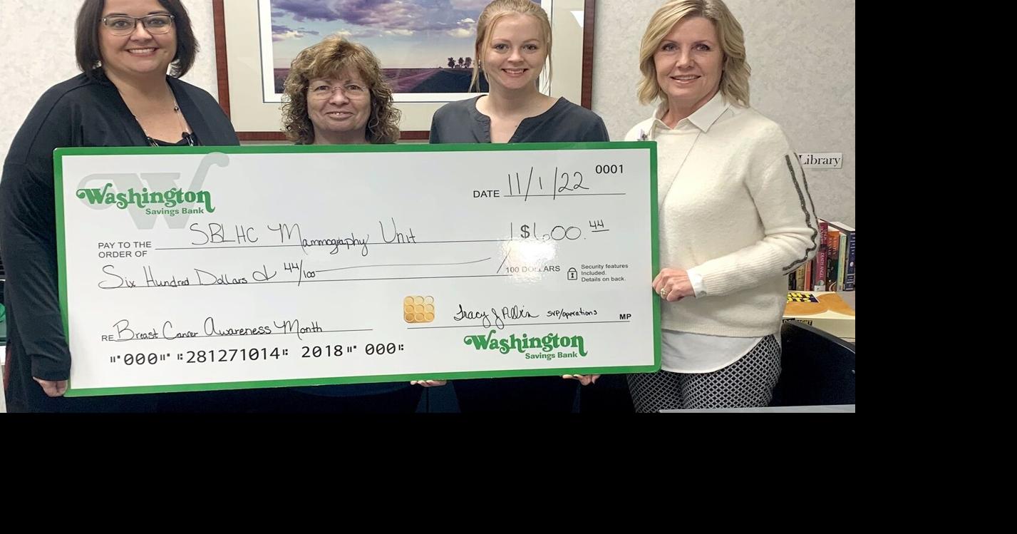 Washington Savings Bank donates to Sarah Bush Lincoln mobile ...
