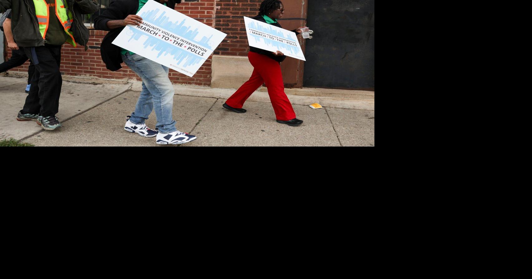 Chicago gun violence prevention groups hold march to the polls