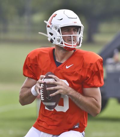 Illini quarterback Brandon Peters leads with his actions