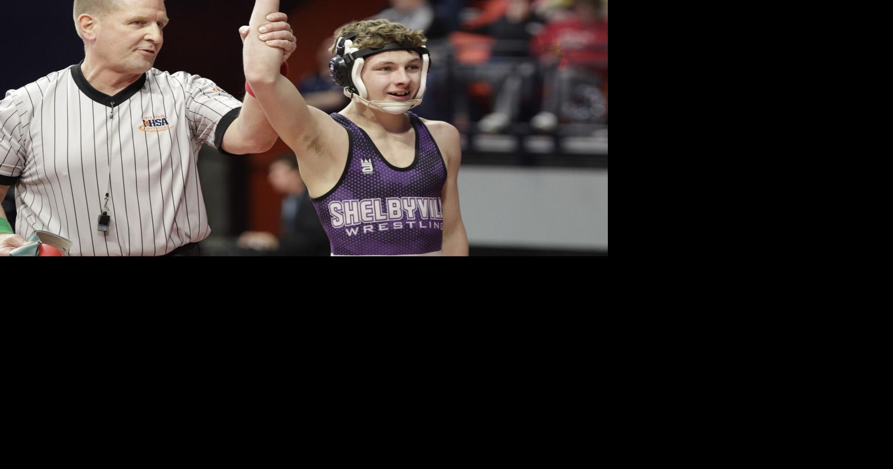 Shelbyville's freshman wrestler Calvin Miller performing beyond his years