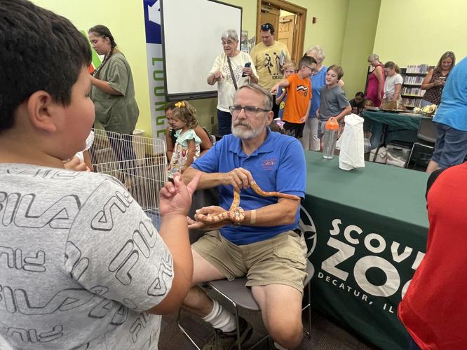 Scovill Zoo animals visit Mattoon Public Library