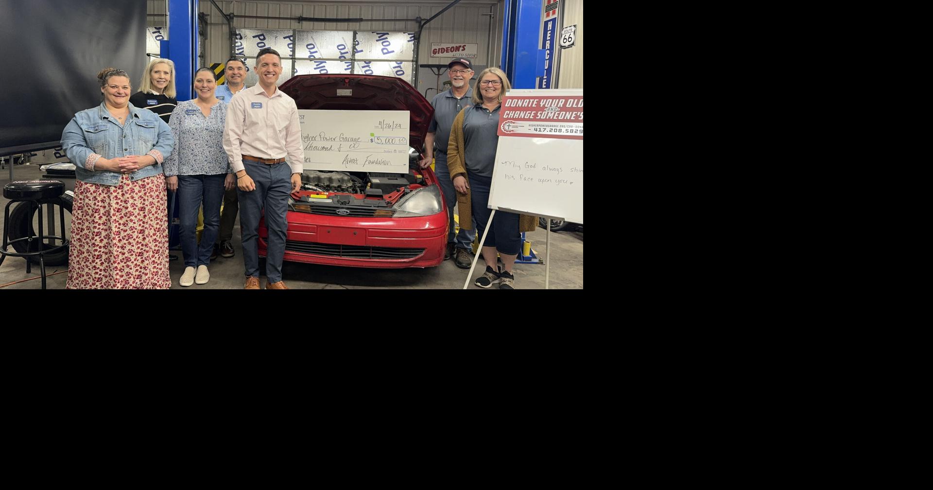 Arvest donation makes $5,000 donation to Higher Power Garage | News ...