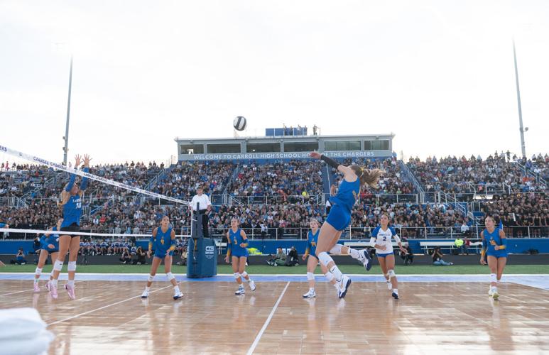 Carroll volleyball beats Homestead under stadium lights | High Schools ...