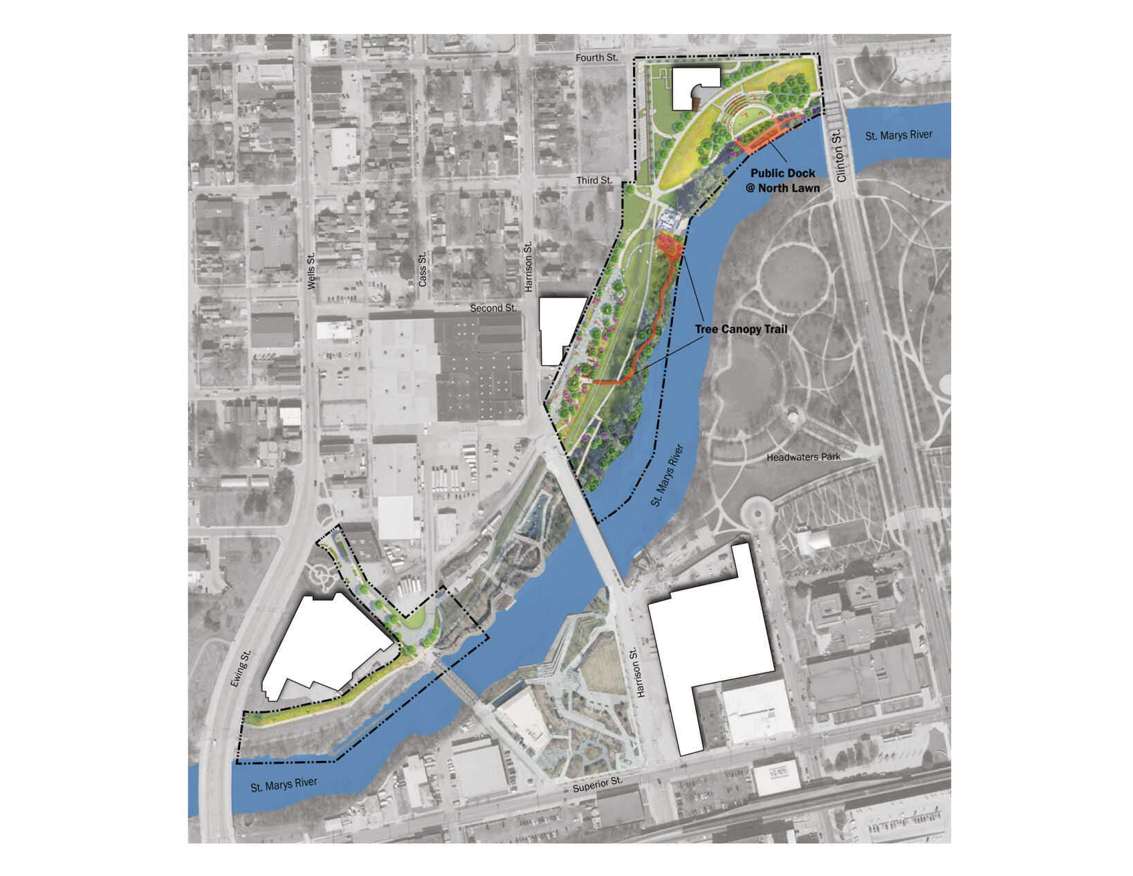 Fort Wayne Riverfront phase will no longer include tree canopy trail ...