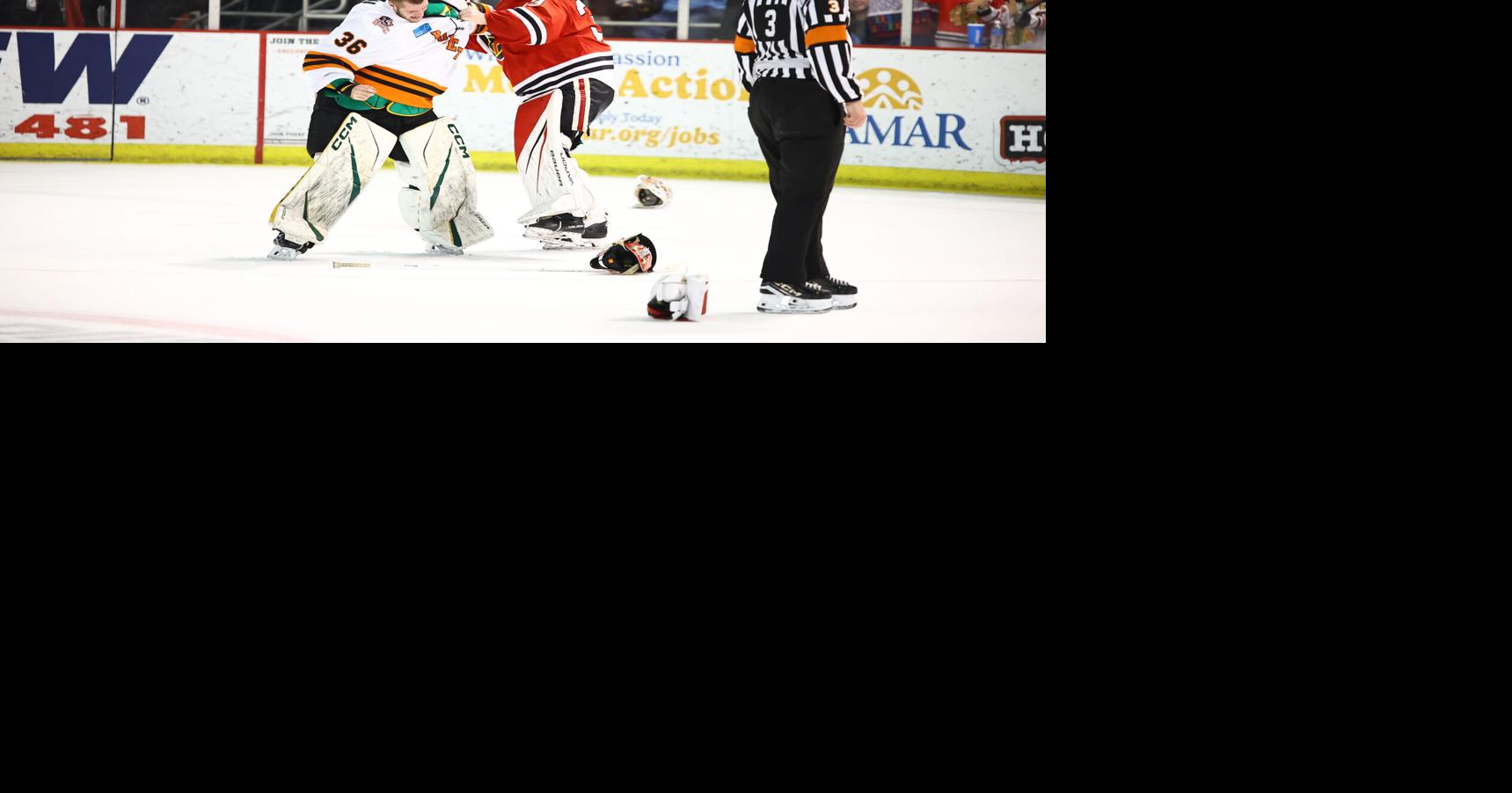 Brett Brochu's goalie fight part of history-making night for Komets ...