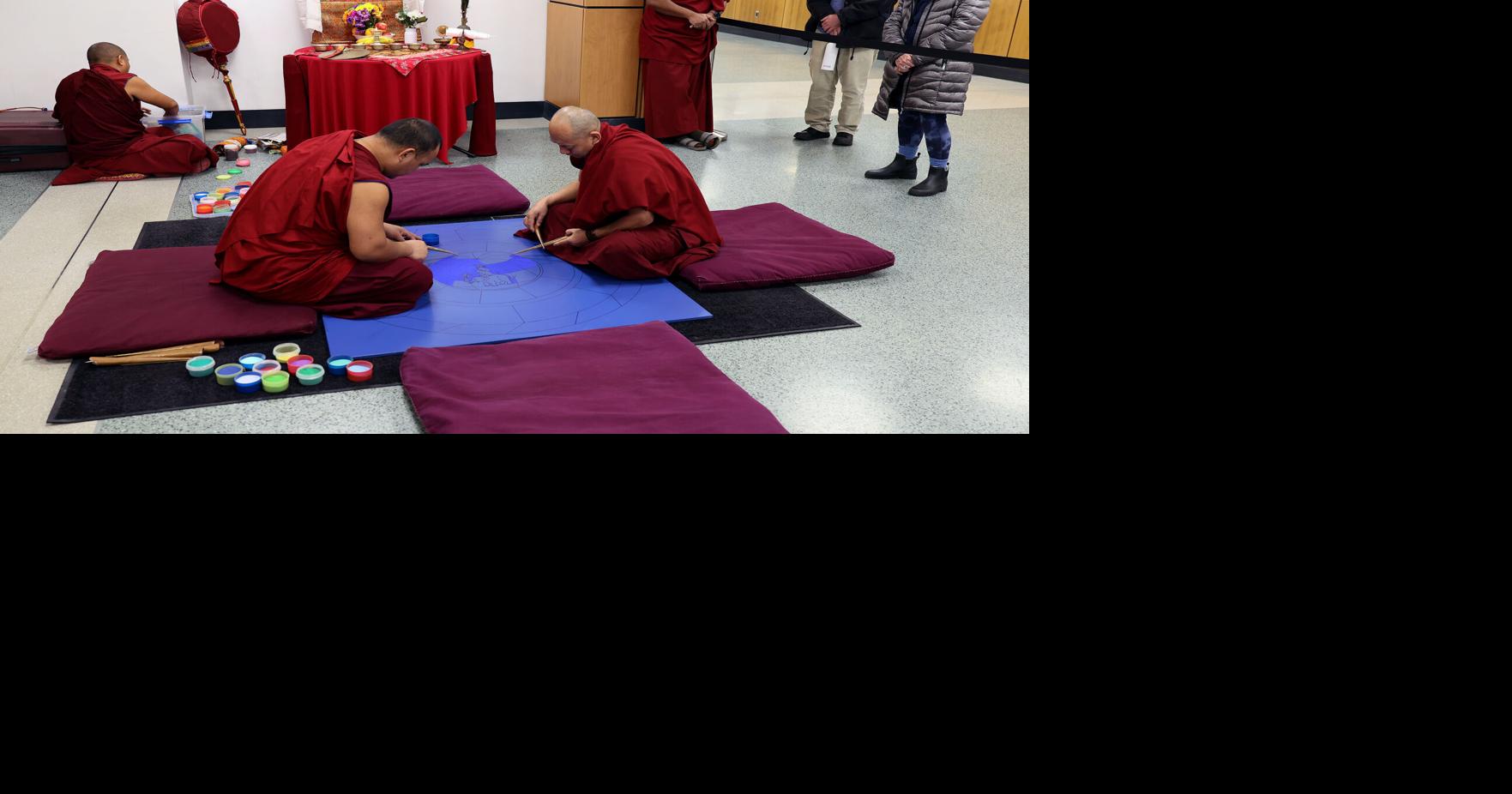 Monks start work on mandala at Allen County Public Library ...