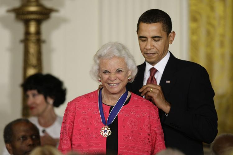 Retired Justice Sandra Day O'Connor, the first woman on the Supreme ...