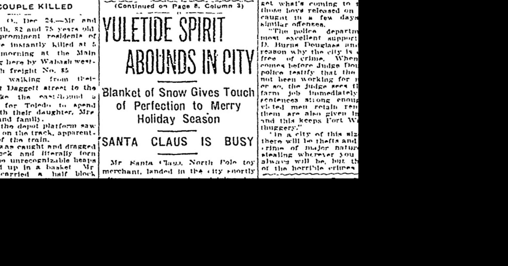 Dec. 25, 1924: Record-setting cold Christmas in Fort Wayne 100 years ...