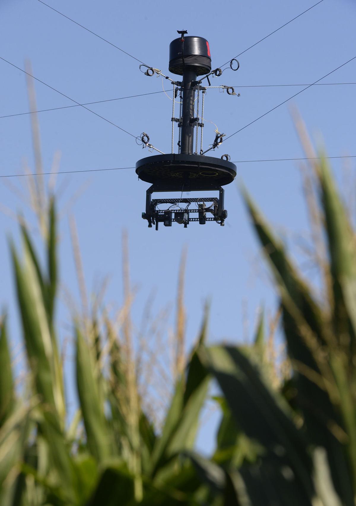 Dangling above the action, Spidercam covers corn, not Cornhuskers ...