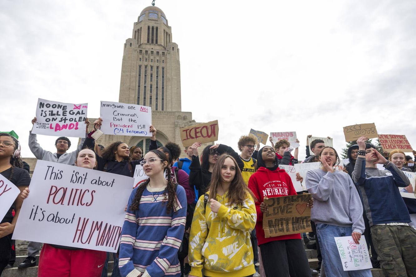 Photos: Lincoln students walk to Capitol to protest ICE