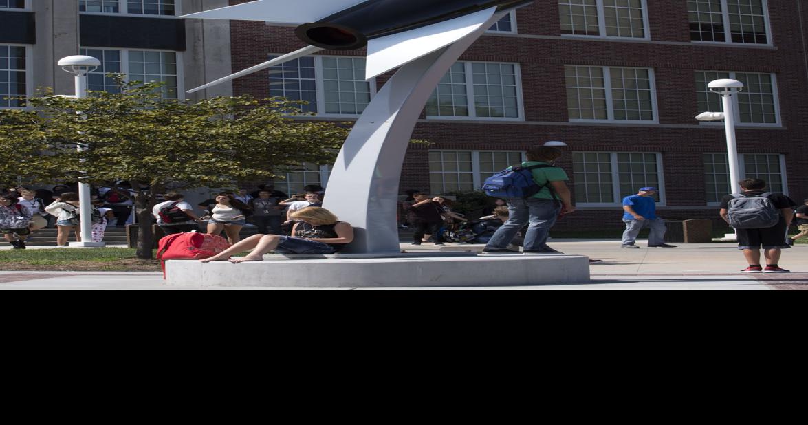 Northeast dedicates 10,000-pound rocket as new mascot