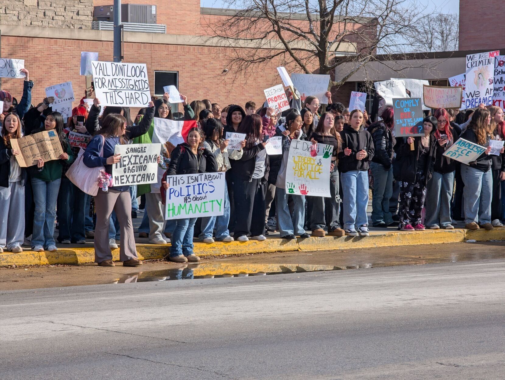 Students walk out at Lincoln high schools Friday to protest ICE