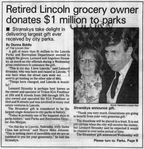 Stransky Park’s namesake played an important role in Lincoln’s history ...