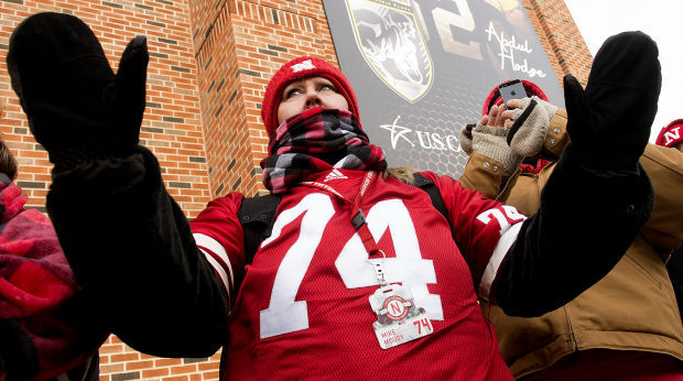 The scene: Press box relations; fans unfazed by cold