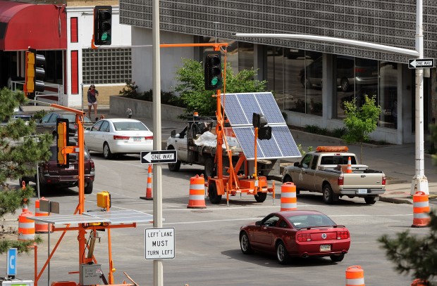 Solar-powered signals keep traffic flowing downtown