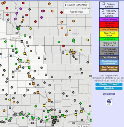 Flood warning out for Nebraska City and Brownville