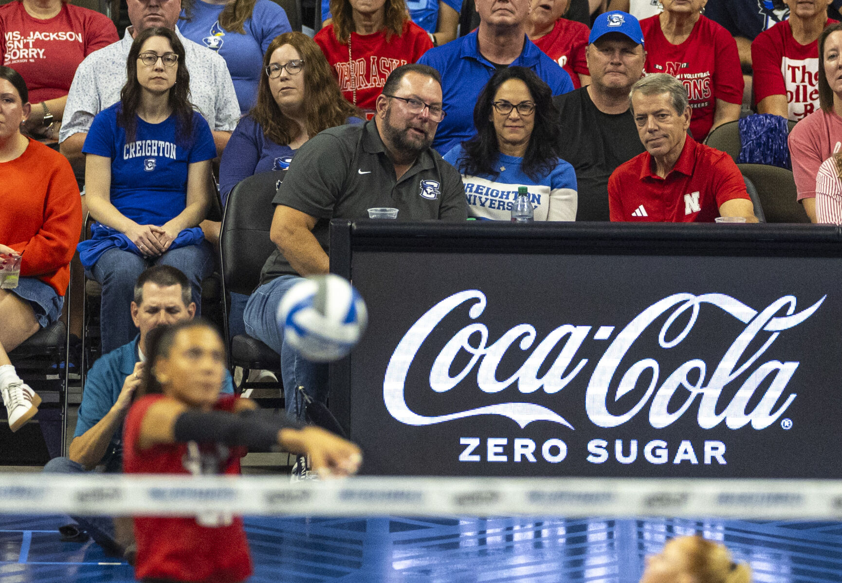 John Cook enjoying watching Nebraska volleyball matches