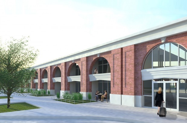 Rendering shows redesigned Industrial Arts building