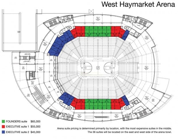 Arena suites will go for $45,000 to $65,000 a year