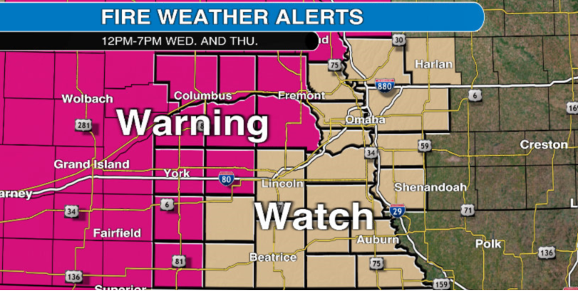 Dangerous fire conditions Wednesday and Thursday in southeast Nebraska