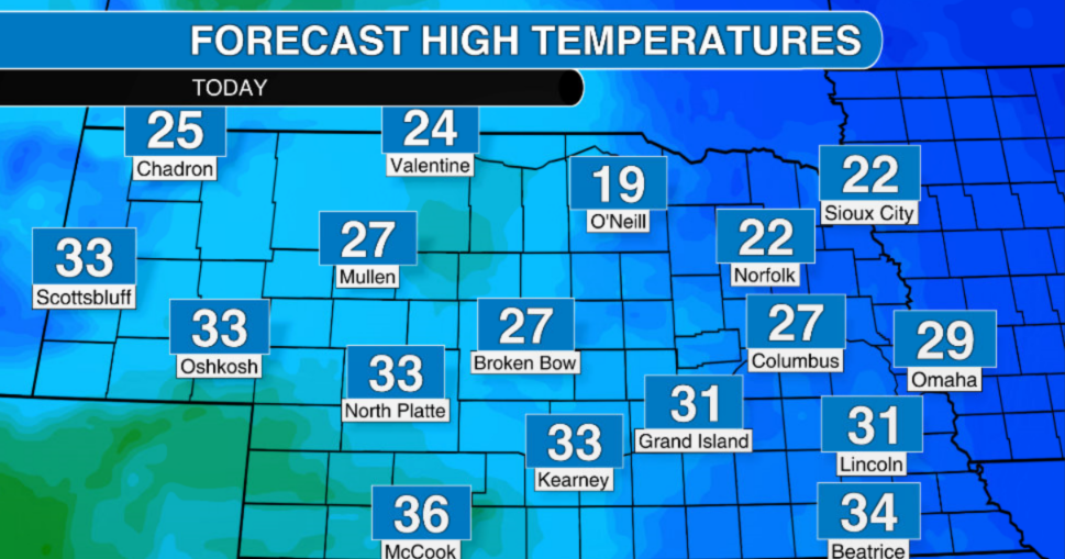 Cold across Nebraska today, but a dramatic warm up expected over the ...