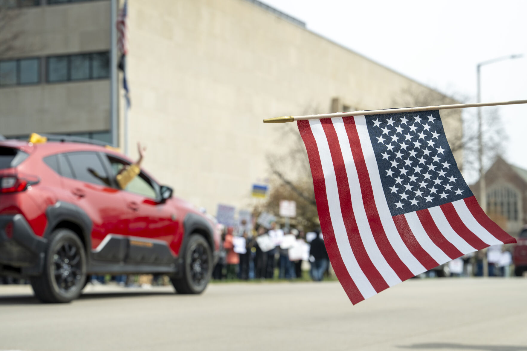 Hands Off anti-Trump protest held at Nebraska State Capitol