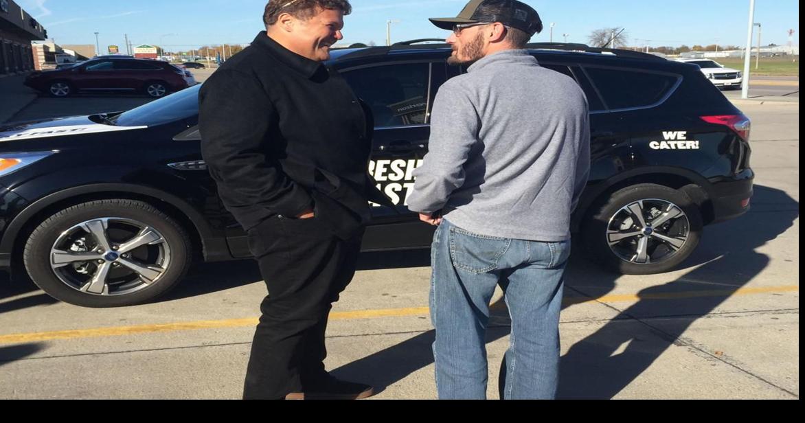 Jimmy John's founder visits Columbus to present delivery driver new car