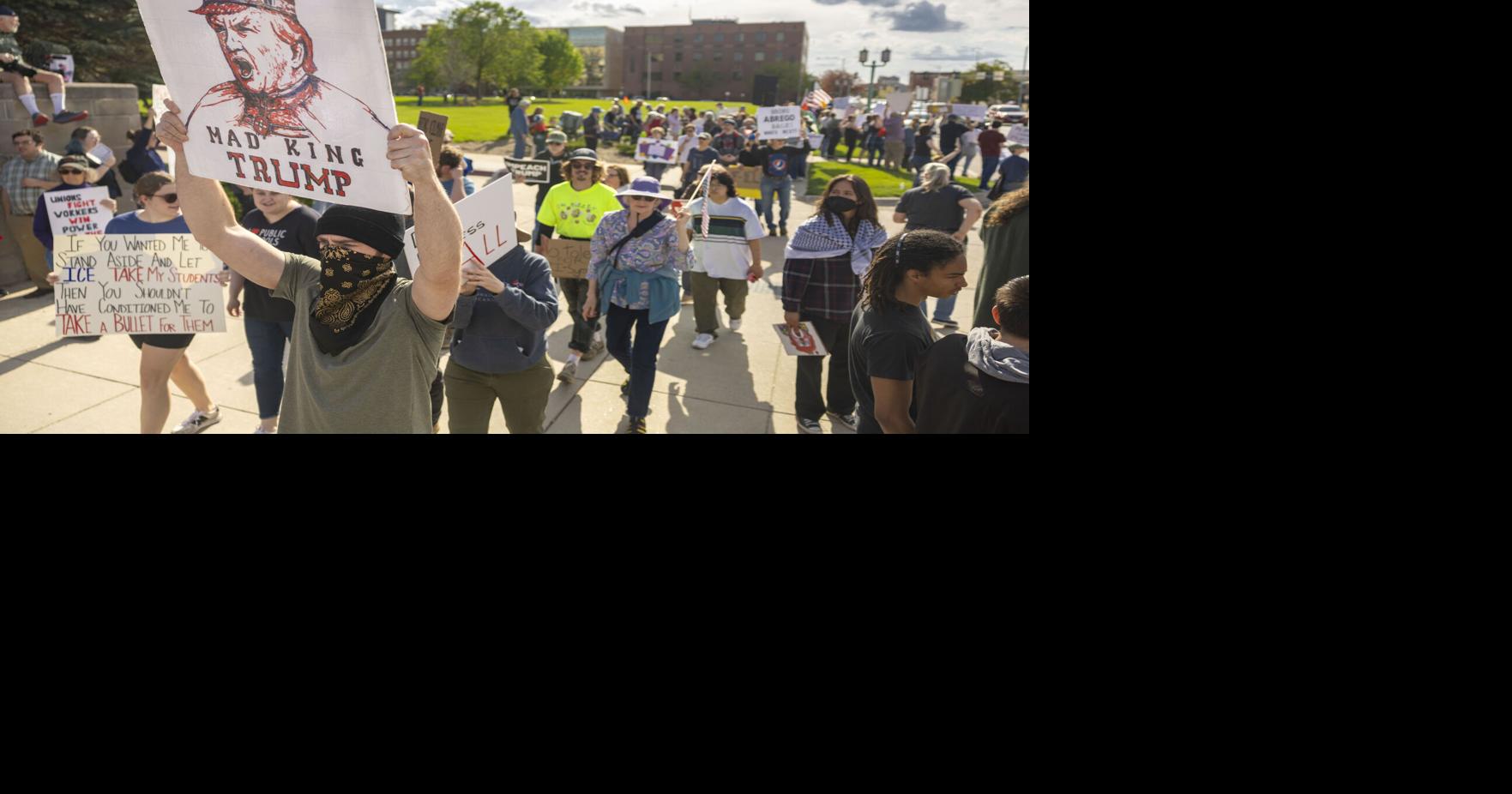 Anti-Trump protest on May Day at Nebraska Capitol