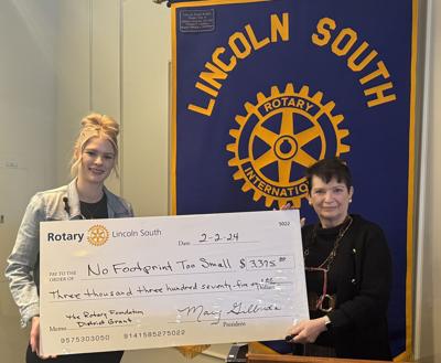 Lincoln South Rotary grants $3,375 to No Footprint Too Small