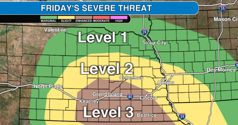 Full details on Friday's severe weather threat in Nebraska
