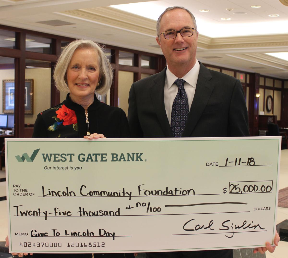 West Gate Bank gift boosts record Give To Lincoln Day match fund