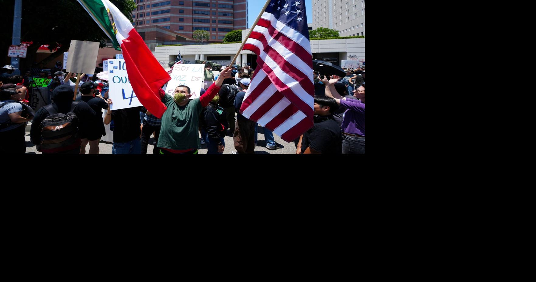 Mexican flags at LA immigration protests spark debate