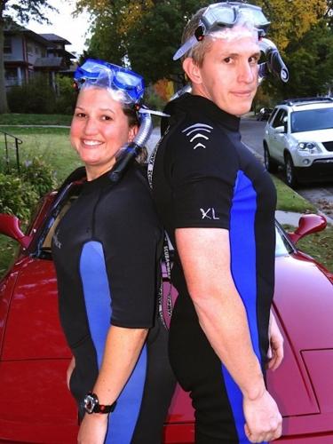 Marissa and Jason Kivett as aquatic James Bond and Bond girl