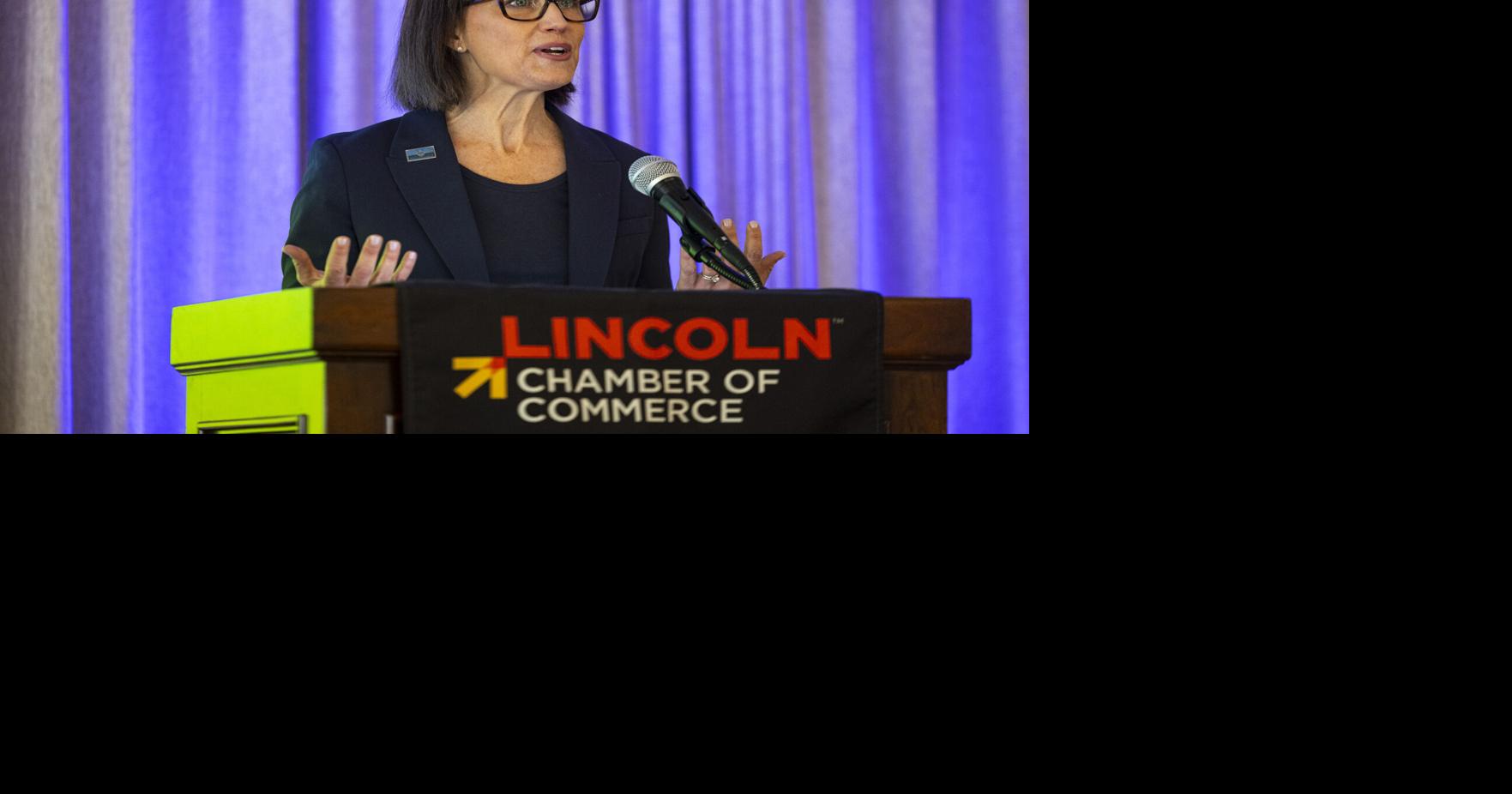 Lincoln Mayor Leirion Gaylor Baird faces the chamber